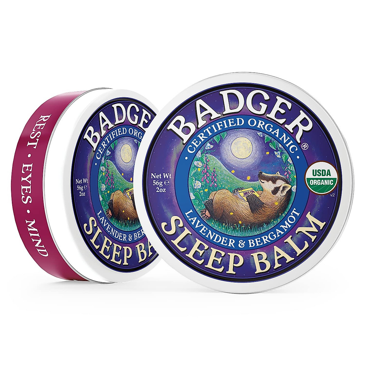 Badger - Sleep Balm, Lavender & Bergamot, Natural Sleep Balm, Scented Relaxing Balm for Children and Adults, Calming Night Balm, Organic Sleep Balm, 2 oz