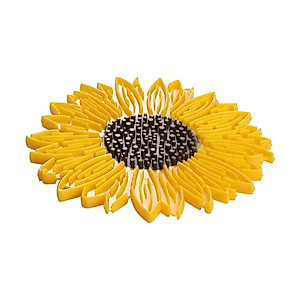 Charles Viancin Silicone Sunflower Trivet/Counter Protector, 6-Inch, Yellow