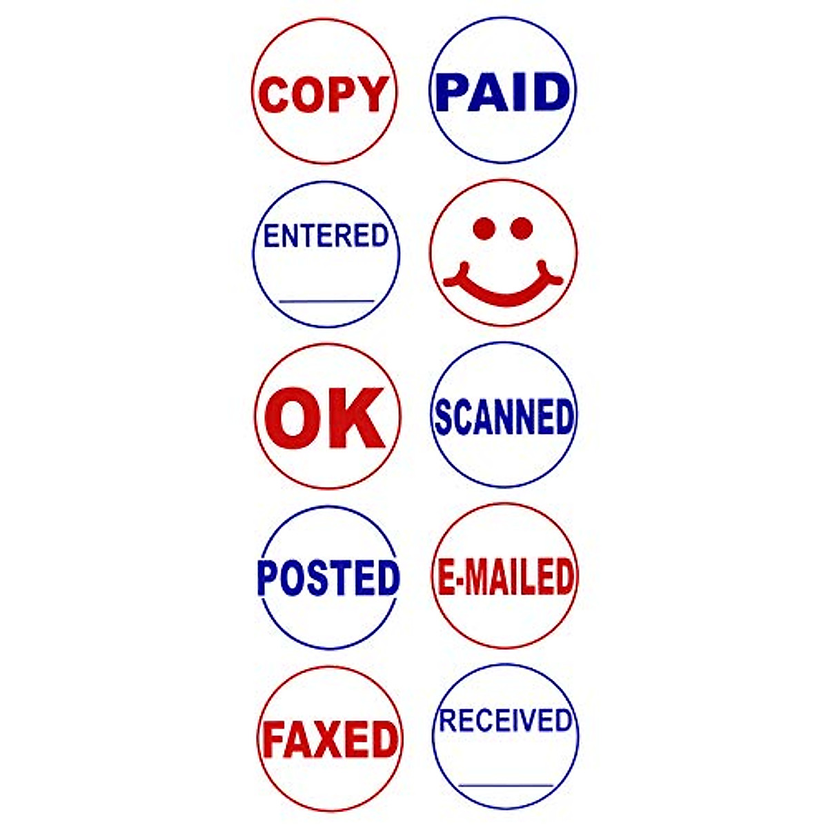 ExcelMark A-17 DIY Self-Inking Rubber Office Stamp Kit - Red and Blue Ink