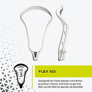 Epoch Women's 10-Degree Elite Lacrosse Unstrung Head for Attack/Midfield Power Players, Bottom Rail Design with Stiff Flex iQ3, Knot Lock Technology for Optimum Control and Feel, Made in USA