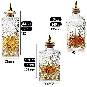 Suprobarware Bitters Bottle for Cocktails - Glass Dasher Bottles with Dash Tops, Great for Bartender,Home Bar