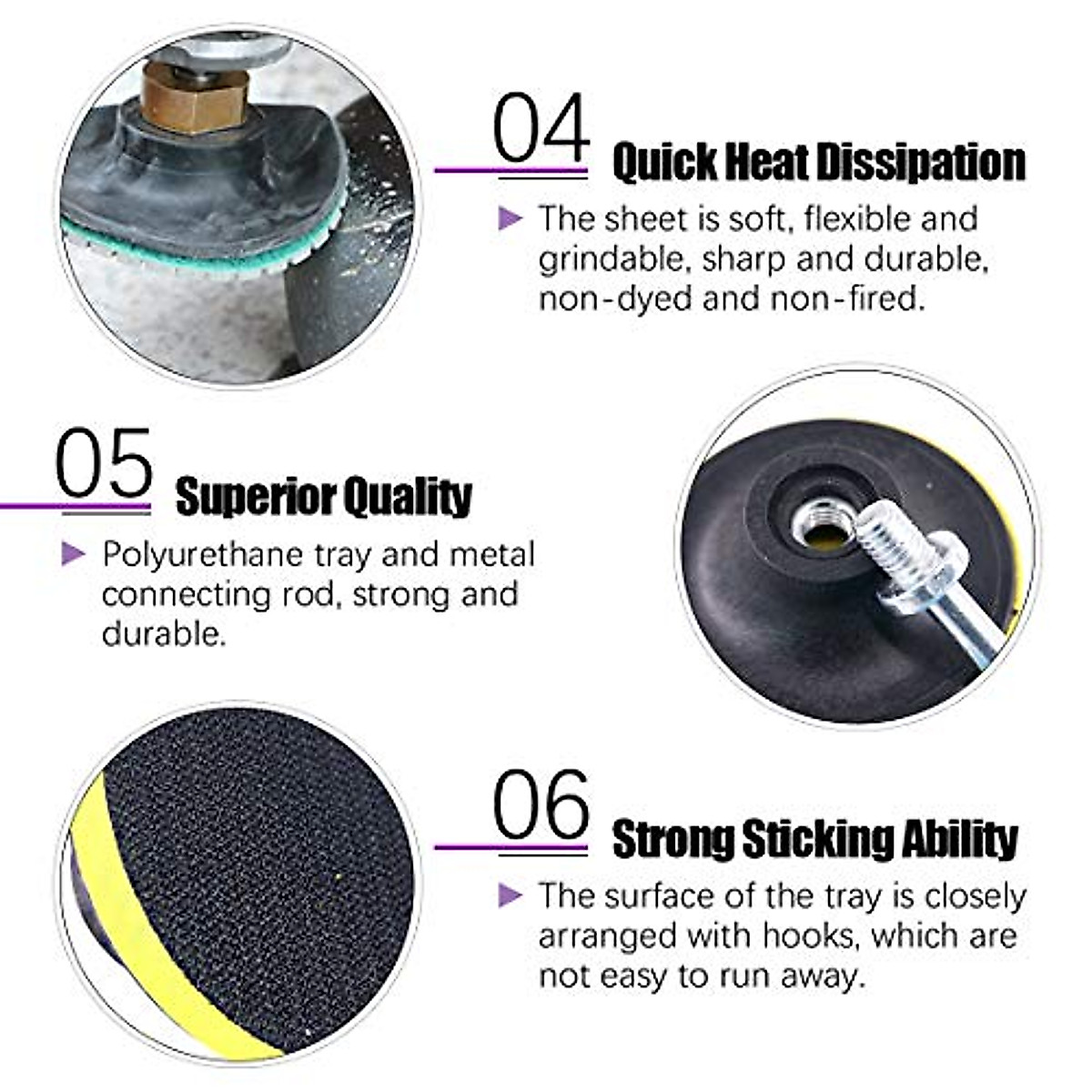 Swpeet 11Pcs Diamond Polishing Pads Kit, 10Pcs 3 Inch Wet/Dry Polishing Kit Polishing pads Kit with 1Pcs 3 Inch Yellow Backer Pad for Granite Marble Stone Glass Quartz Polishing