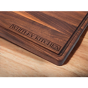 Refine Kitchenware Extra Large Walnut Personalized Cutting Board | Monogrammed Walnut Cutting Board, Christmas Gift, Anniversary Gift, 100% Made In The USA