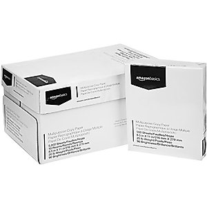 Amazon Basics Multipurpose Copy Printer Paper, 20 Pound, White, 96 Brightness, 8.5 x 11 Inch - 10 Reams (5,000 Sheets Total)