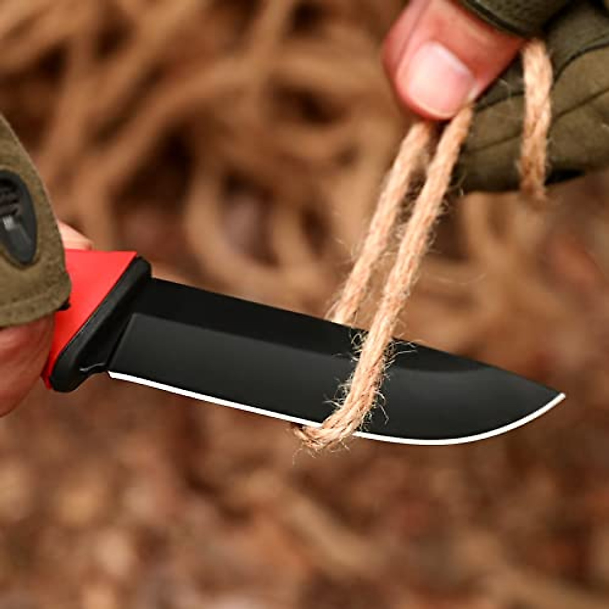 Dispatch Tactical Fixed Blade Outdoor Knife Bushcraft Survival Hunting Tool, Non-slip Stylish Handle, with Practical Sheath, for Camping, Hunting, Adventure, 8'' Closed
