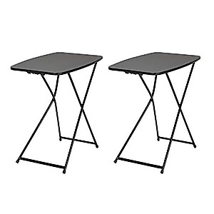 COSCO Multi-Purpose, Adjustable Height Personal Folding Activity Table, 2 Pack, Black