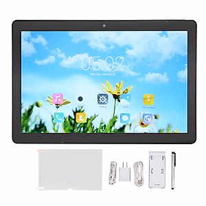 Tablet, 10.1 Inch 10.1 Inch Tablet 100240V for Travel for Home (Black)