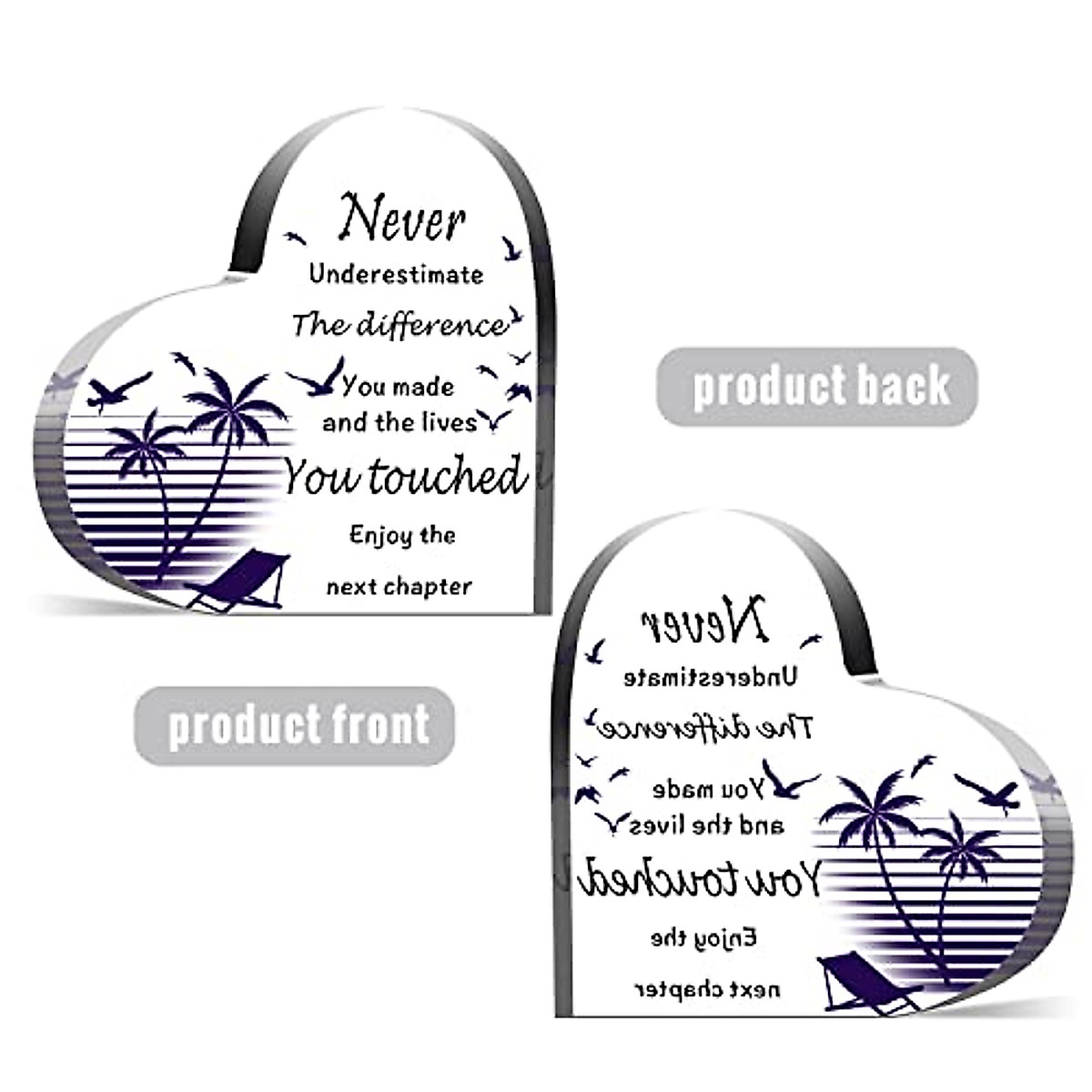 Retirement Gifts for Men Women Friends，Acrylic Heart Retirement Gift，Coworker Leaving Gifts Going Away Gift, Paperweight Keepsake for Home Table Shelf (yeshu)