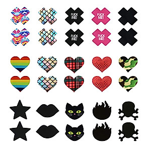 CLOHO Self Adhensive Nipple Covers Disposable Lingerie Breast Pasties Petals, 10pairs91, free size