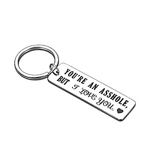 Funny Gift for Boyfriend I Love You Keychain for Husband Hubby Anniversary Couples Birthday Graduation Gift To My Man Fiance Bride Wedding Christmas Engagement Gift for Him Her Brother BFF Jewelry