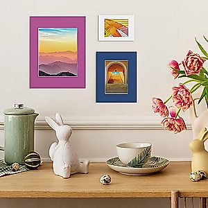 eletecpro 5 Pack Acid-Free Picture Mats Set, 11x14 Inch Core Bevel Cut Mats, Backing Boards, Clear Bags for Framing 8x10 Inch Photos, Artwork, Prints, Display and Preserve Cherished Pictures