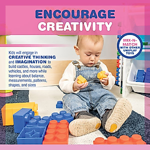 UNiPLAY Plump Soft Building Blocks - 36-Piece Jumbo Stacking Multicolor Set for Early Cognitive Development and Creative Play - Ages 3 Months+
