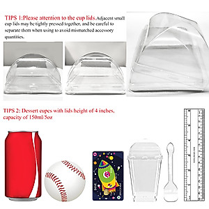 YunKo 5oz Square Clear Plastic Dessert Cups with Lids and Spoons, Mini Parfait Cups for Cheesecake, Yogurt, Jello, Mousse, and Snacks