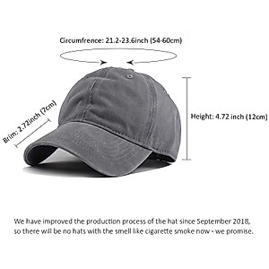 HH HOFNEN Men Women Washed Distressed Twill Baseball Cap Vintage Adjustable Dad Hat