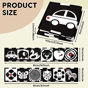Buauty Baby Toys 0-12 Months Black and White High Contrast Baby Books Sensory Toys Early Education Infant Tummy Time Toys Car Seat Stroller Infant Toys Boys Girls Newborn Gift 0-3-6-12 Months