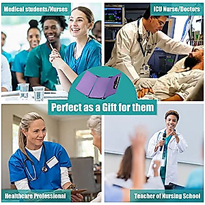 Nursing Clipboard Foldable, Foldable Clipboard w/ Nursing Edition Cheat Sheets,3 Layers Aluminum, Nurse Clipboard w/ Low Profile Clip&Pen Clip Pocket Clipboard for Students, Nurses and Doctors,Purple