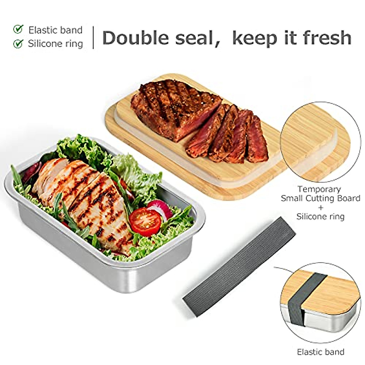 Stainless Steel Bento Lunch Box Japanese Bento Box Extra Small Bamboo Lunch Box Stainless Steel Snack Containers Food for Kids Toddler Metal Lunch Containers for School,Work,Rectangle 15.2oz/450ml
