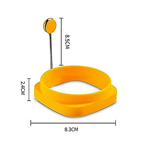 DIEWU 5pcs Silicone Egg Frying Mold, Non Stick Square Fried Egg Ring Mold Round Mcmuffin Ring