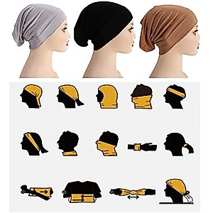 TanQiang 6 Pcs Women Under Scarf Hat Cap Bone Bonnet Hijab Islamic Neck Cover Muslim Under Scarf Hijab Cap, 7, Medium