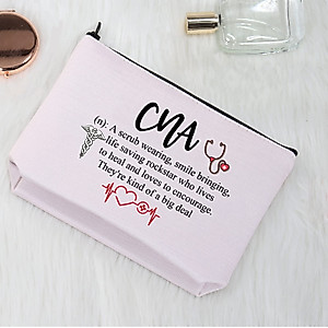 CMNIM CNA Gift Bags Certified Nursing Assistant Gifts Makeup Bag CNA Student Gifts Nursing Cosmetic Bag Zipper Pouch Who Lives To Heal And Love To Encourage (CNA Cosmetic Bag Pink)