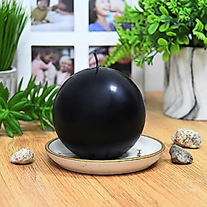 Zest Candle 2-Piece Ball Candles, 4-Inch, Black