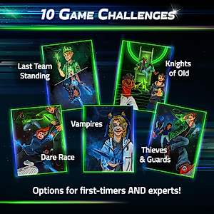 Glow Battle - Family Pack: A Thrilling, Glowing Sword Game | 2-8 Players, Age 8+ | Unique Family Games for Kids and Adults Idea | Outdoor Toys for Kids 8-12+ | Glow Games for Kids 8-12+