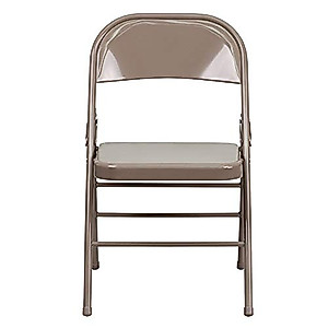 Flash Furniture 2 Pack HERCULES Series Triple Braced & Double Hinged Beige Metal Folding Chair