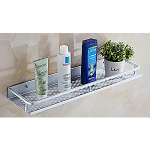 Shower Caddy Shelf Corner Shower Shelf No Drilling Bathroom Shower Organizer,Adhesive Wall Mounted Shower Storage Rack for Inside Shower Shelves for Toilet,Shampoo,Dorm and Kitchen - Stainless Steel