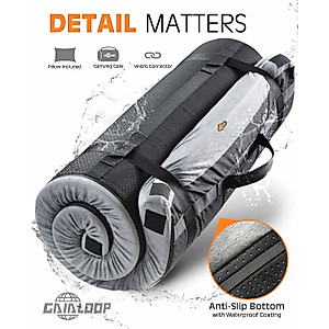 GAIALOOP Memory Foam Futon Mattress Car Camping Bed Glamping Roll Up Mattress, Japanese Floor Sleeping Mat Camp Cot Mattress Pad Travel Guest Adults Side Sleepers Space Gray [Twin: 75 * 38 * 3" ]