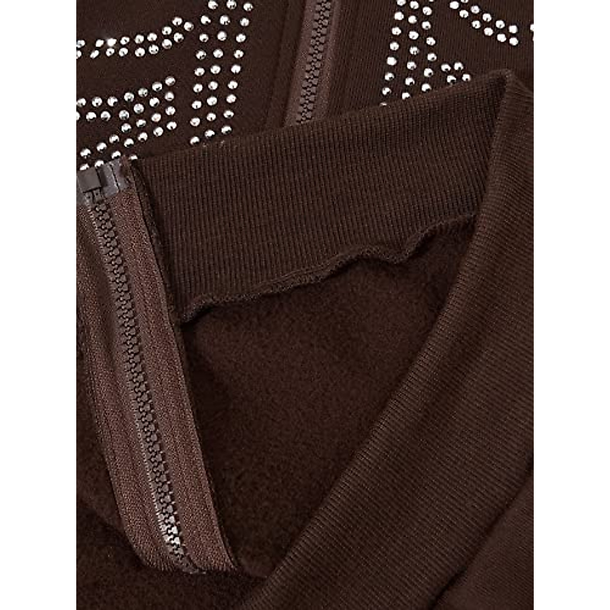 Floerns Women's Long Sleeve Zip Up Skeleton Hoodie Graphic Sweatshirt Jackets Coffee Brown L