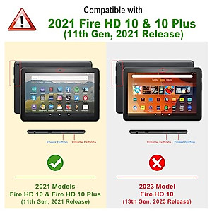Fintie Slim Case for Amazon Fire HD 10 and Fire HD 10 Plus Tablet (Only Compatible with 11th Generation 2021 Release) - Soft TPU Smart Stand Back Cover with Auto Wake/Sleep, Composition Book