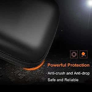 IRUGLE EVA Earbud Case Earphone Carrying Pouch with Belt Clip Mini Protection Storage Bag Holder Compatible with Airpods Bluetooth Wireless Headphone Beats Studio Buds Charger USB Cable Memory Cards