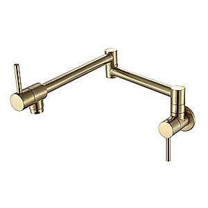 Classic Kitchen Tap Brass Kitchen Faucet 360°Rotation Kitchen Sink Mixer Double Joints and Single Cold Kitchen Mixer Tap Foldable Double Handle Sink Taps,Brushed/Brushed Gold