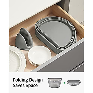 Syntus Slow Cooker Liners Divider, Large Size Crock Pot Liners Divider Insert Reusable Silicone Cooking Liner Dishwasher Safe, Fit 6QT to 8QT for Slow Cooker Crockpot, Grey