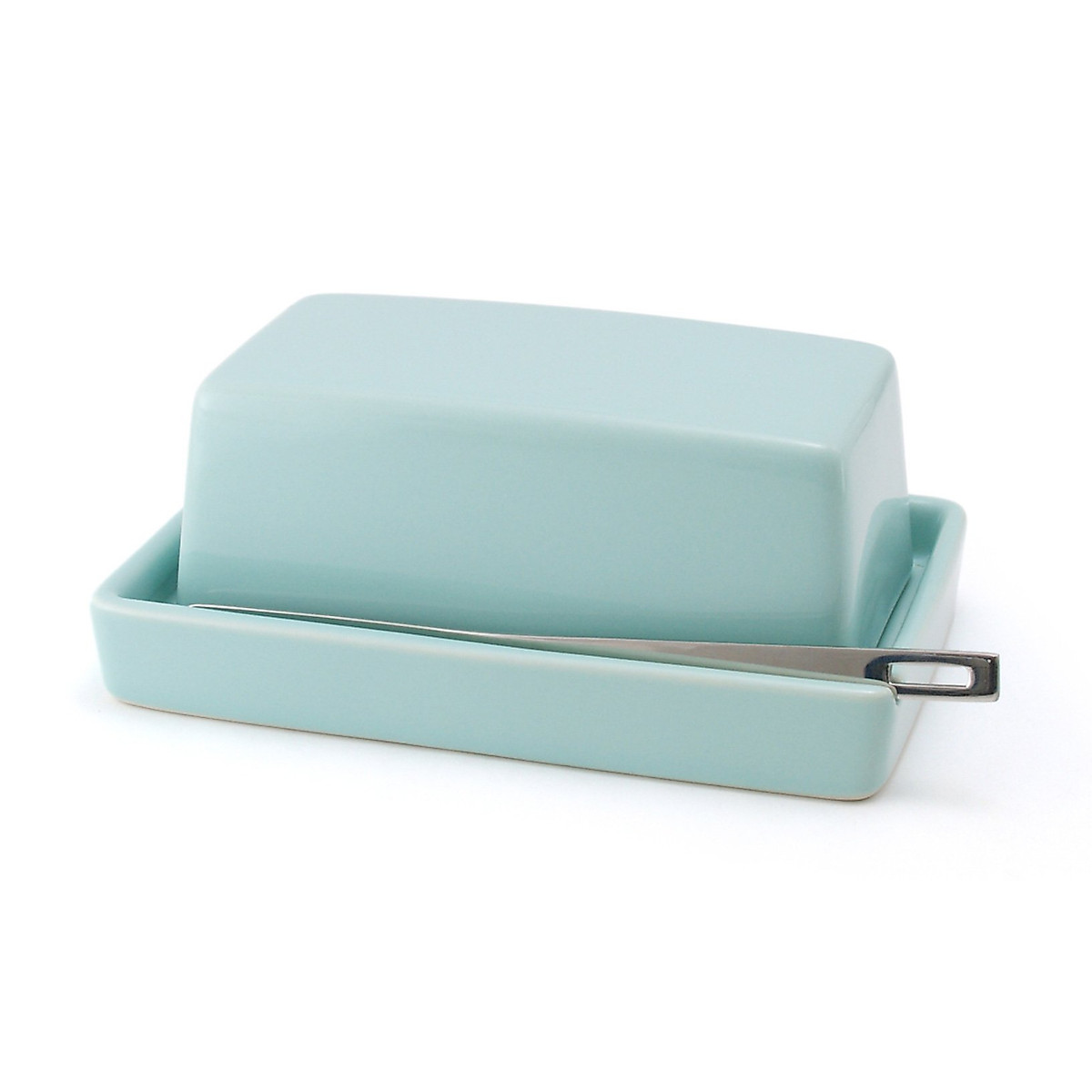 ZERO JAPAN Aqua Mist BYK-12 AM Butter Dish with Knife, Approx. 5.7 x 3.5 x 2.4 inches (145 x 90 x 60 mm)