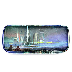 in The Style of Cyberpunk Leather Pencil Case Pen Bag with Double Zipper Stationery Bag Storage Bag for School Work Office Boys Girls