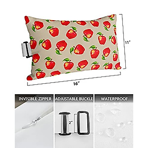 Recliner Head Pillow Ledge Loungers Chair Pillows with Insert Watercolor Fruit Texture Lumbar Pillow with Adjustable Strap Outdoor Waterproof Patio Pillows for Couch Beach Pool Office Chair, 2 PCS