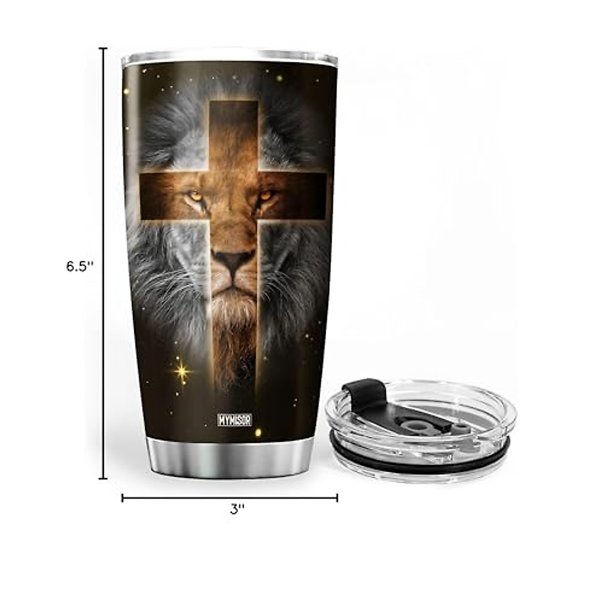 MYMISOR Lion Tumbler Cup For Men My God That Is Who You Are Christian Cross Stainless Steel Mug Wildlife Animal Christian Gift For Lion Lovers Uplifting Gifts Birthday Present