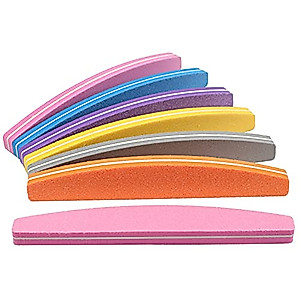 zenglingliang Nail Buffer Sanding Block 50pcs Sponge Sandpaper Nail Files for Manicure Nail Buffer Block 100/180 Colorful Boat Sanding Foam Emery Board Nail File (Color : Purple)