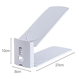 Shoe Slots Organizer,Adjustable Double Layer Stack Shoe Rack, 50% Space-Saving Storage Rack Holder, White