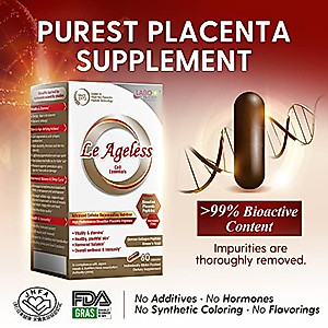 LABO Nutrition Le Ageless – Placenta Cell Rejuvenating Therapy from Japan – Enhanced with Collagen Peptide and Brewer’s Yeast to Supports Immune Health, Skin Regeneration, Anti-Aging – 60 Capsules