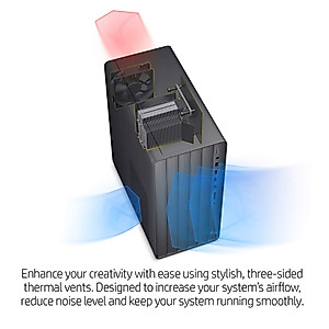 HP Envy Desktop, 10th Generation Intel Core i7-10700, 16GB RAM, 1 TB Hard Drive & 512 GB SSD, Windows 11 (TE01-1020, Black)