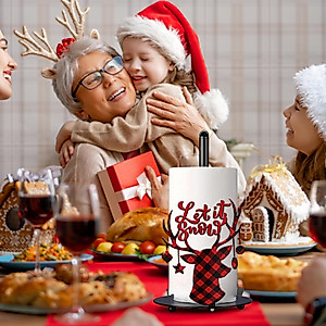 Christmas Paper Towel Holder, Christmas Bathroom Decor, Christmas Kitchen Decor Accessories Paper Towel Holder Stand, Metal Christmas Decorations for Kitchen, Large Towel Stand for Countertop