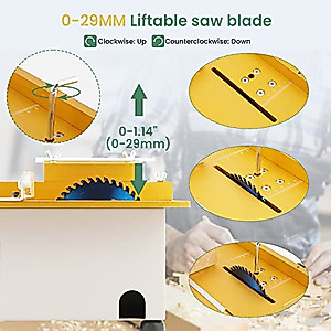 Huanyu Mini Table Saw Upgraded 300W 9000RPM Precision Multifunctional Table Saws Woodworking Lathe Polishing Bench Handmade Adjustable Blade Model Electric Portable Cutting Saw For DIY Crafts (Group1)