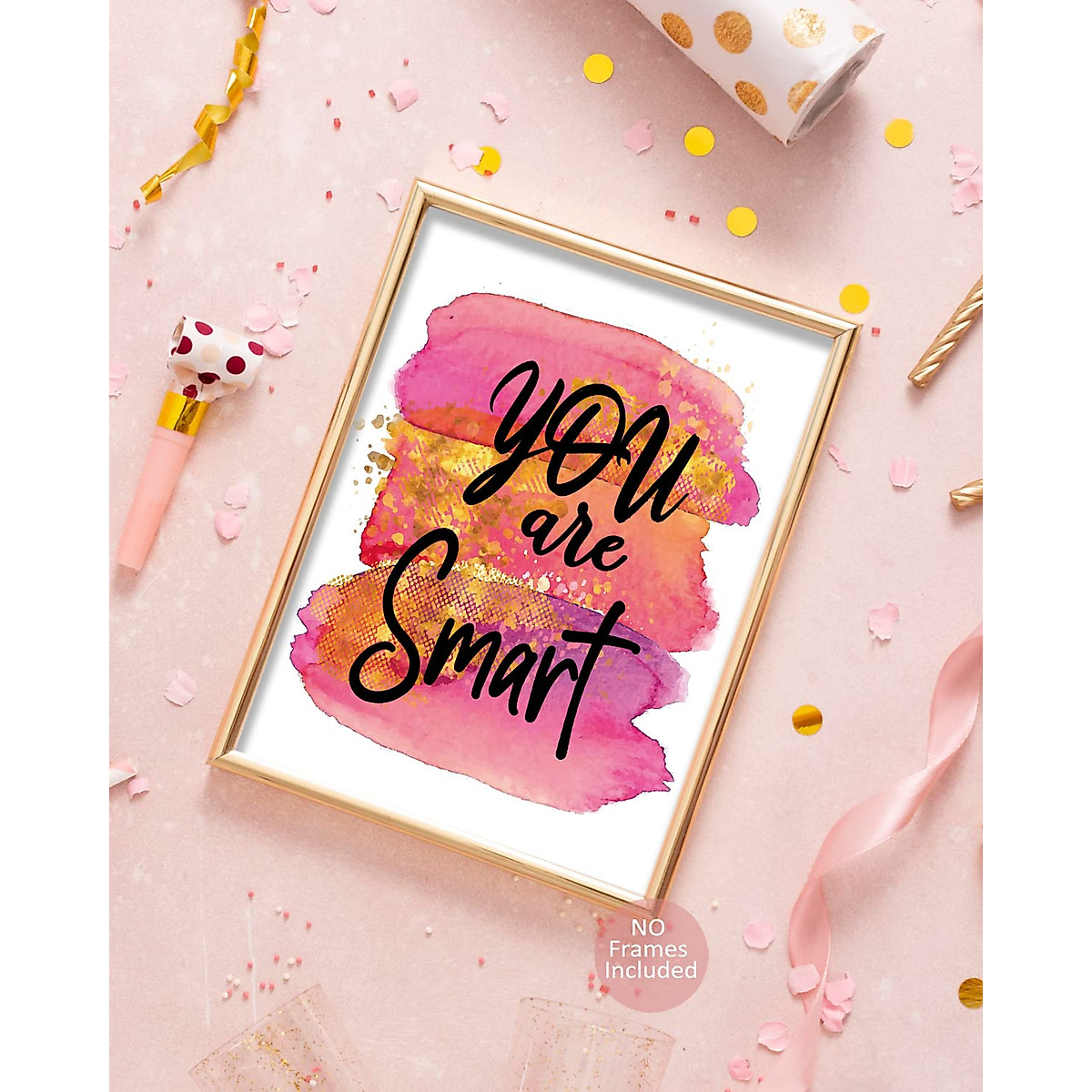 MTL HOE Girls Room Wall Decor Art Prints, Positive Quotes Kids Room Wall Art, Posters For Teen Girls Room, Girls Wall Decor Posters for Bedroom, Nursery Room, Playroom (Set of 6 8 X 10 In Unframed)