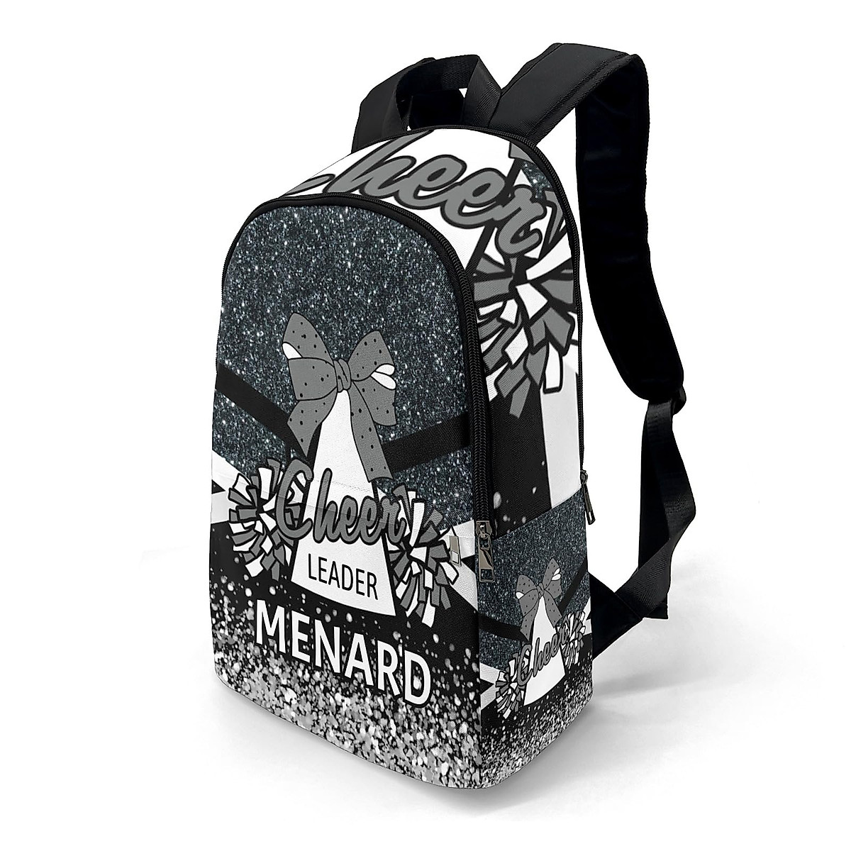 SunFancy Personalized Kid Bag Backpack,Cheerleader Black Custom Kid's Schook Bag Bookbag for Boy Girl Teen Children