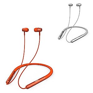 Tecno Magnetic Wireless Bluetooth Headphones, Bluetooth Earbuds Neckband with Microphone, Bluetooth 5.2 Wireless Earphones with Mic for Workout Running, Orange