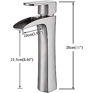 Bath Basin Faucet Basin Sink Faucet Waterfall Spout Glass Bathroom Crane Cold Hot Water Mixer Taps Bathroom Faucets