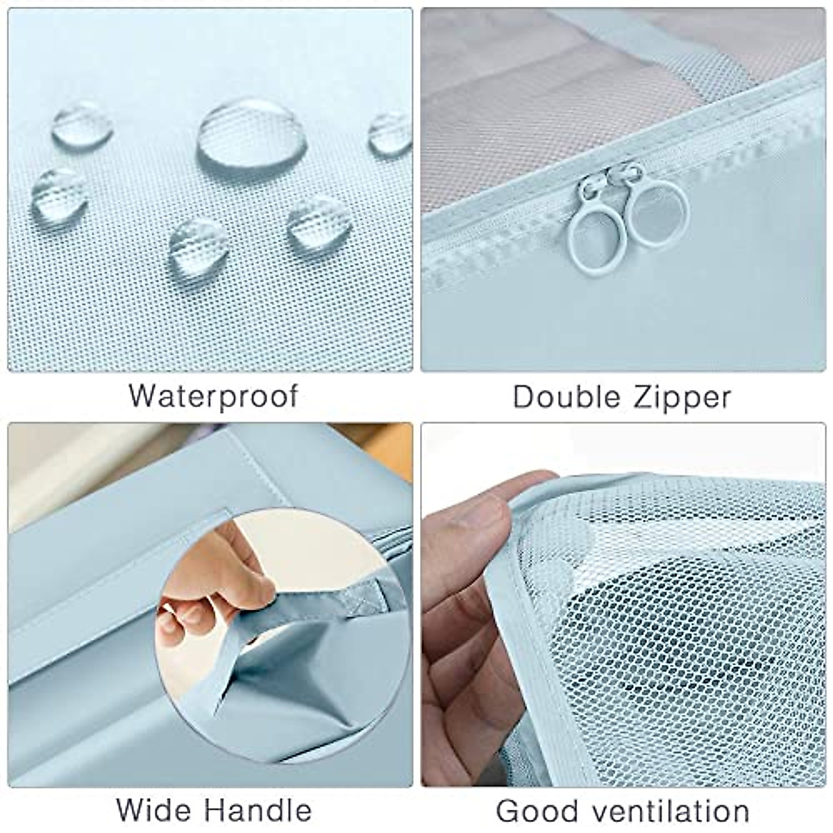 Packing Cubes - 9 PCS Travel Luggage Organizers Set Waterproof Suitcase Organizer Bags Travel Essentials Clothes Shoes Cosmetics Toiletries Storage Bags (Blue)