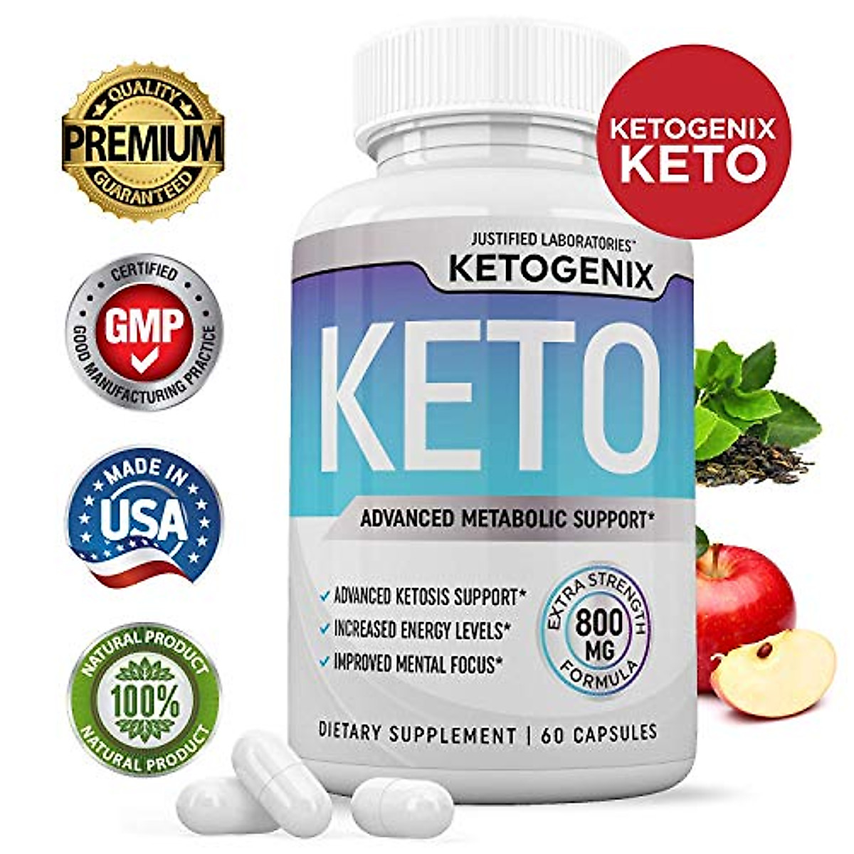 Ketogenix Keto Pills Ketogenic Supplement Includes goBHB Exogenous Ketones Advanced Ketosis Support for Men Women 180 Capsules 3 Bottles